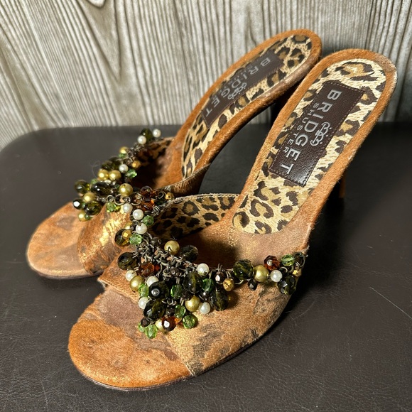 Bridget Shuster | Shoes | Calf Hair Beaded Open Toe Heels Sz 8 | Poshmark